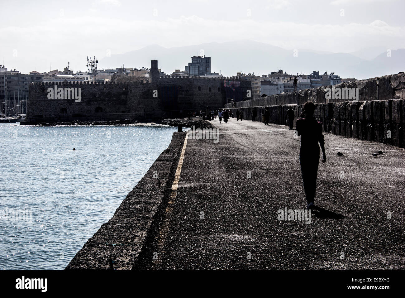 Walk in the Heraklion port Stock Photo - Alamy