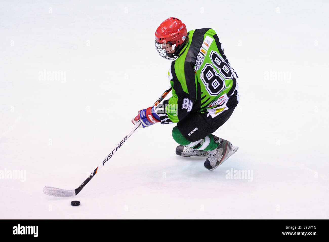 BARCELONA - MAY 11: Players in action in the Ice Hockey final of the ...