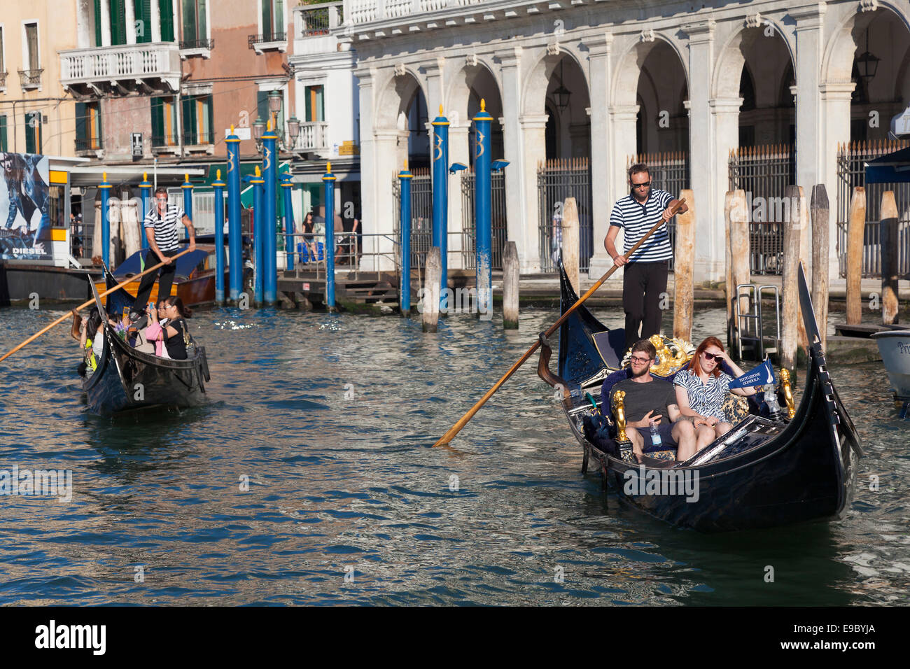 Gondoliers in Venice, Veneto, Italy Stock Photo - Alamy