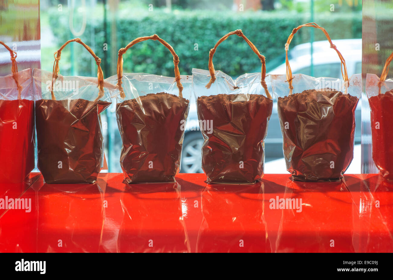 Cocoa powder on a shelf in a store Stock Photo - Alamy
