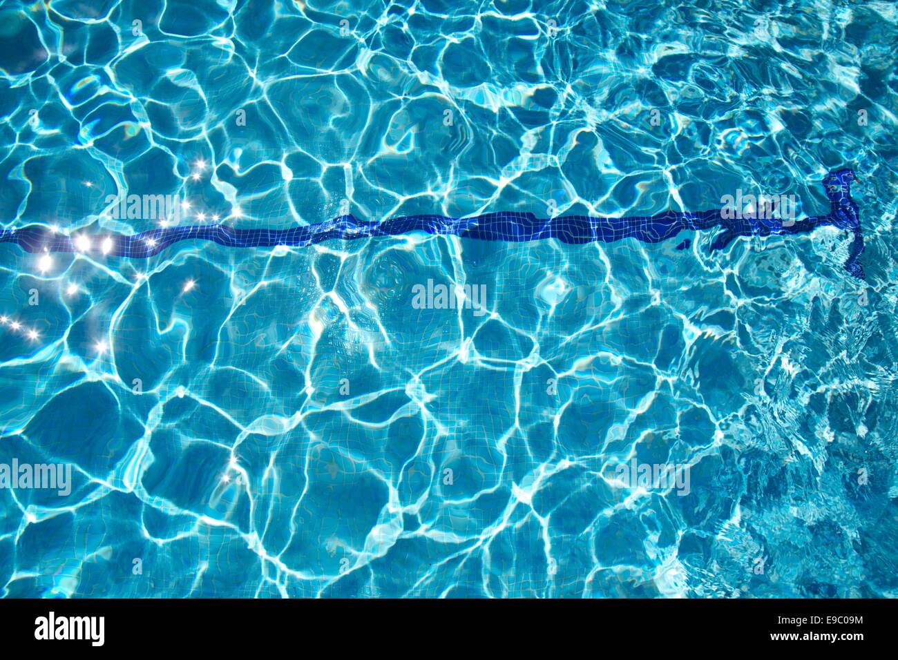 bottom of swimming pool with blue transparent water Stock Photo - Alamy