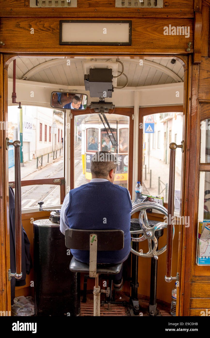 tram Driver, Lisbon, Portugal Stock Photo - Alamy