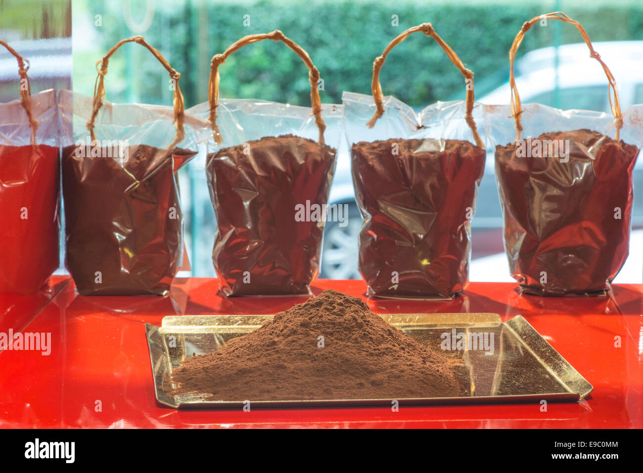 Cocoa powder on a shelf in a store Stock Photo - Alamy