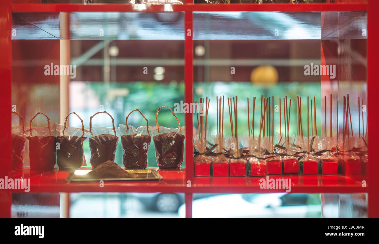 Cocoa powder on a shelf in a store Stock Photo - Alamy