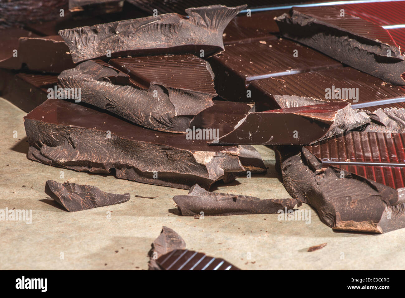Broken chocolate background crushed hi-res stock photography and images ...