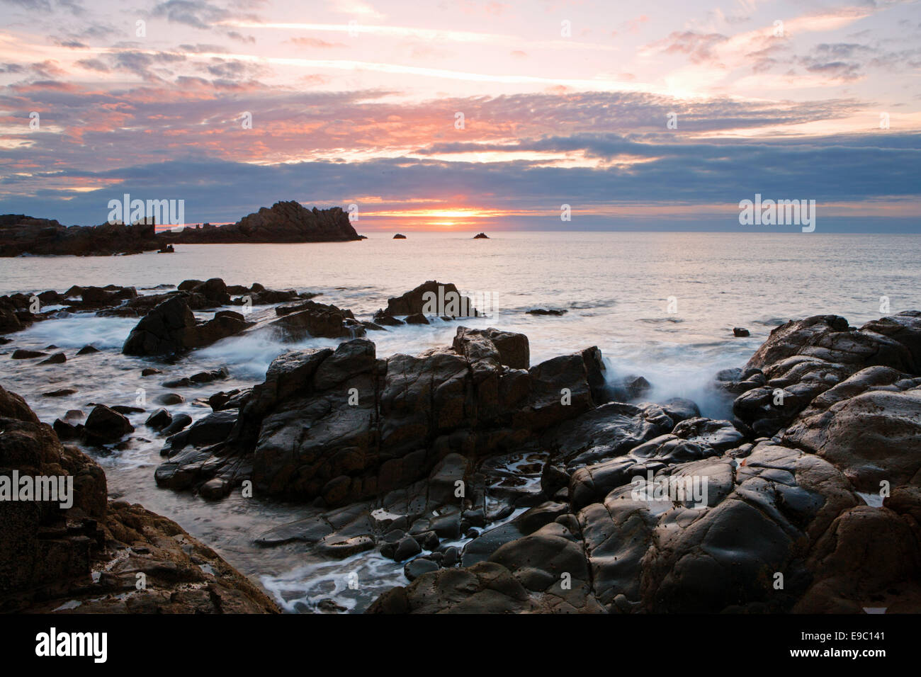 SUNSET AT PORT SOIF AND LES GRANDES ROQUES Stock Photo - Alamy