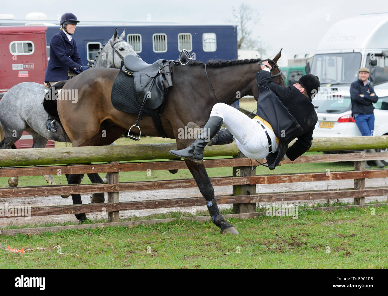 Horse and rider jumping hedge hi-res stock photography and images - Alamy