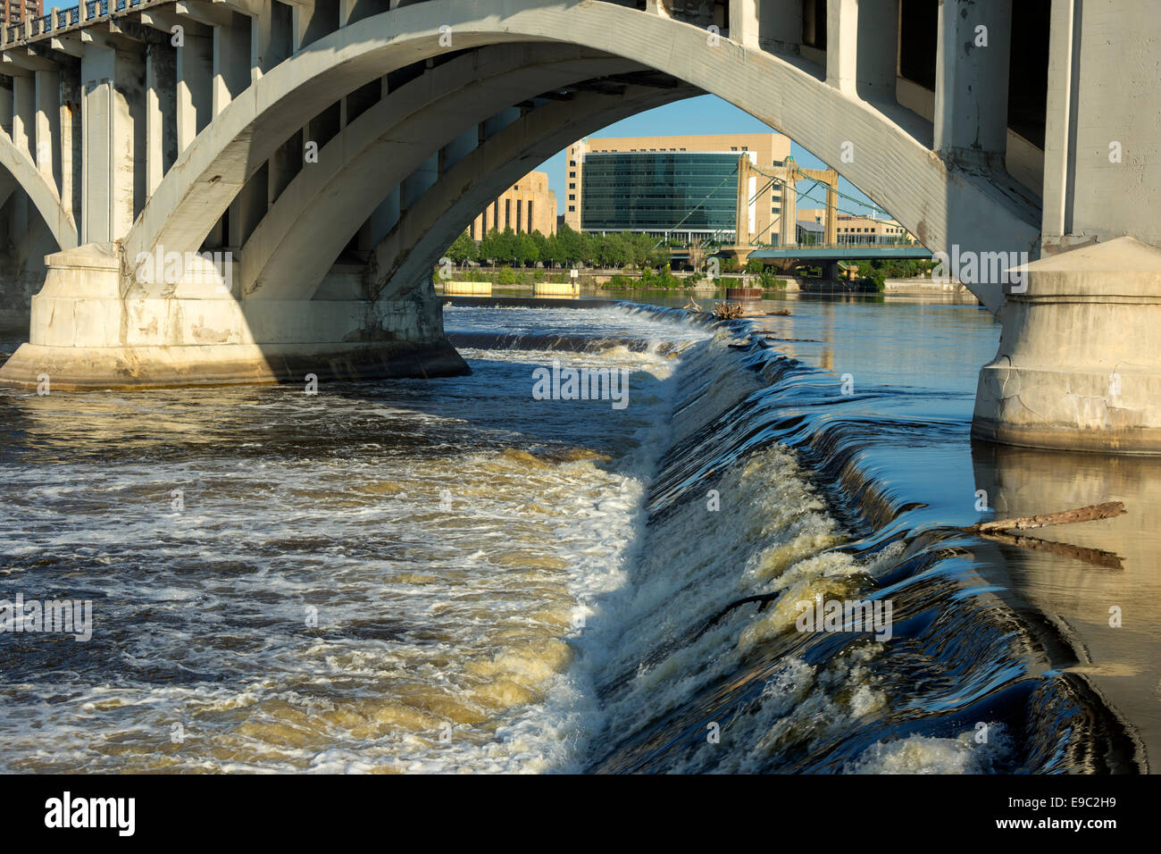 UPPER SAINT ANTHONY FALLS THIRD AVENUE BRIDGE MISSISSIPPI RIVER ...
