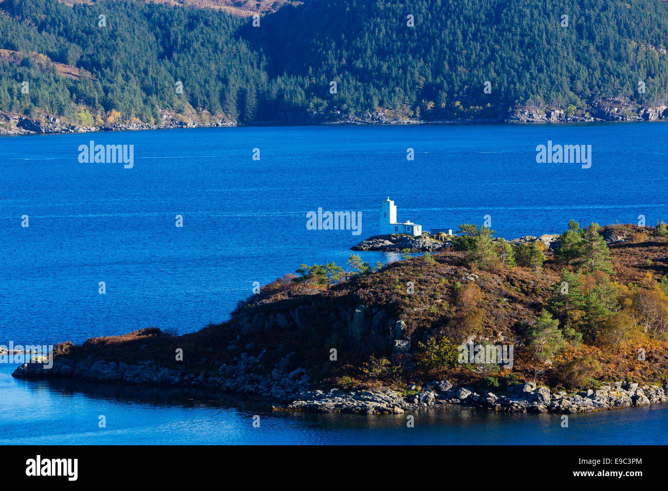 Plockton Lighthouse and Loch Carron, Scotland Stock Photo - Alamy
