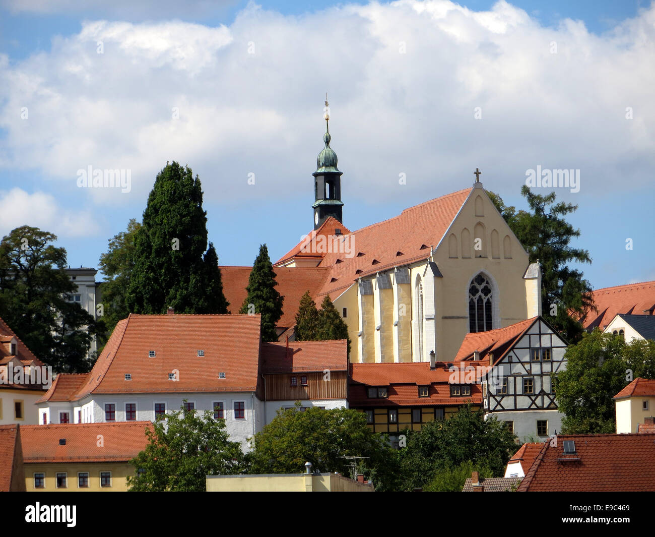 Church St. Afra of Meissen at the Elbe River Stock Photo - Alamy