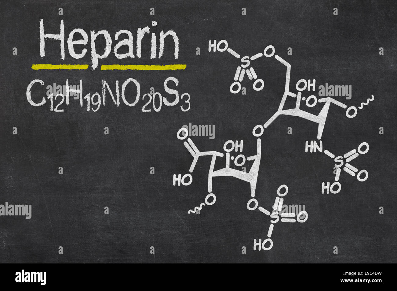 Blackboard with the chemical formula of Heparin Stock Photo - Alamy