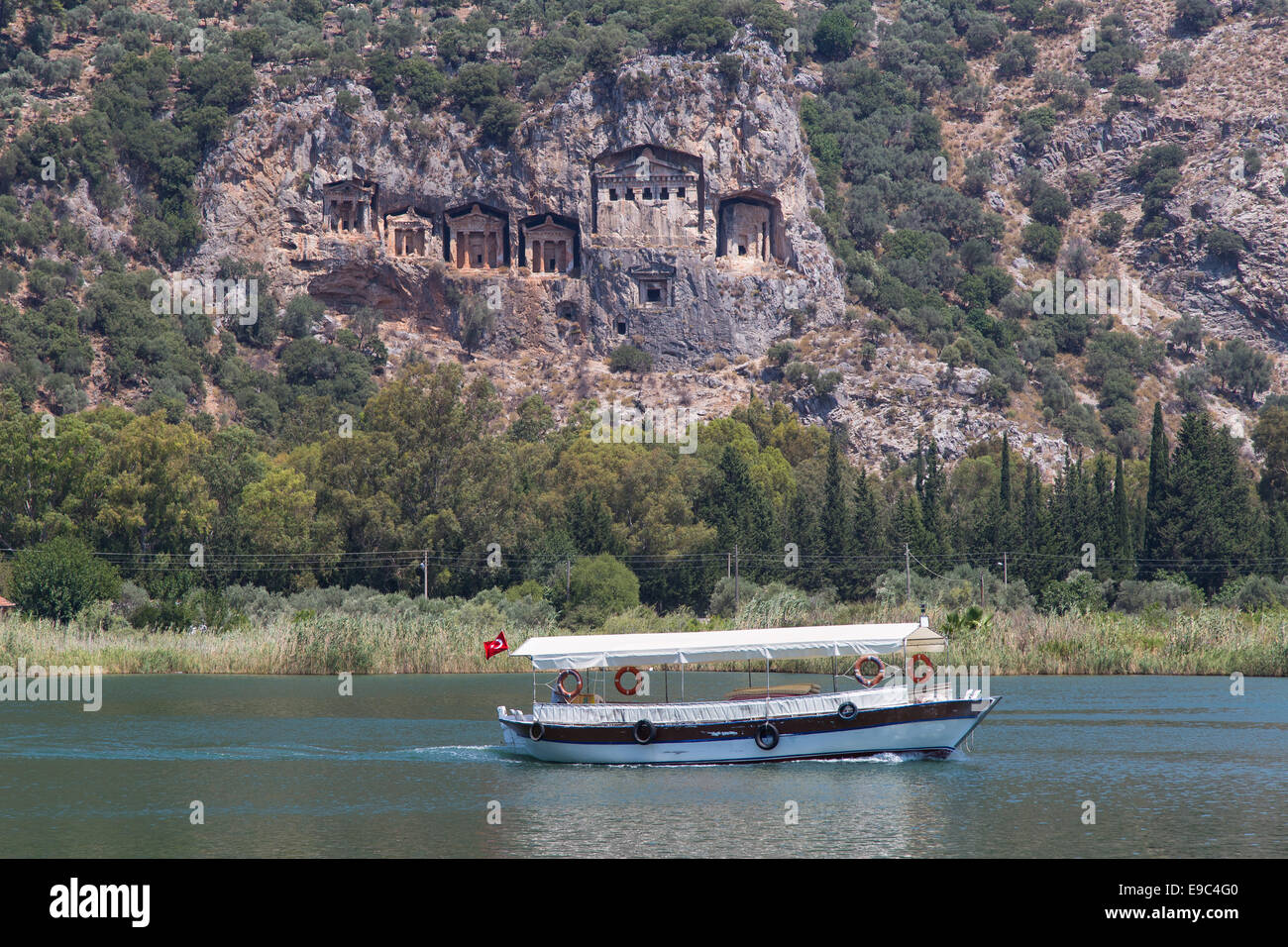 Kaunian rock tombs Dalyan Ortaca Turkey Stock Photo - Alamy