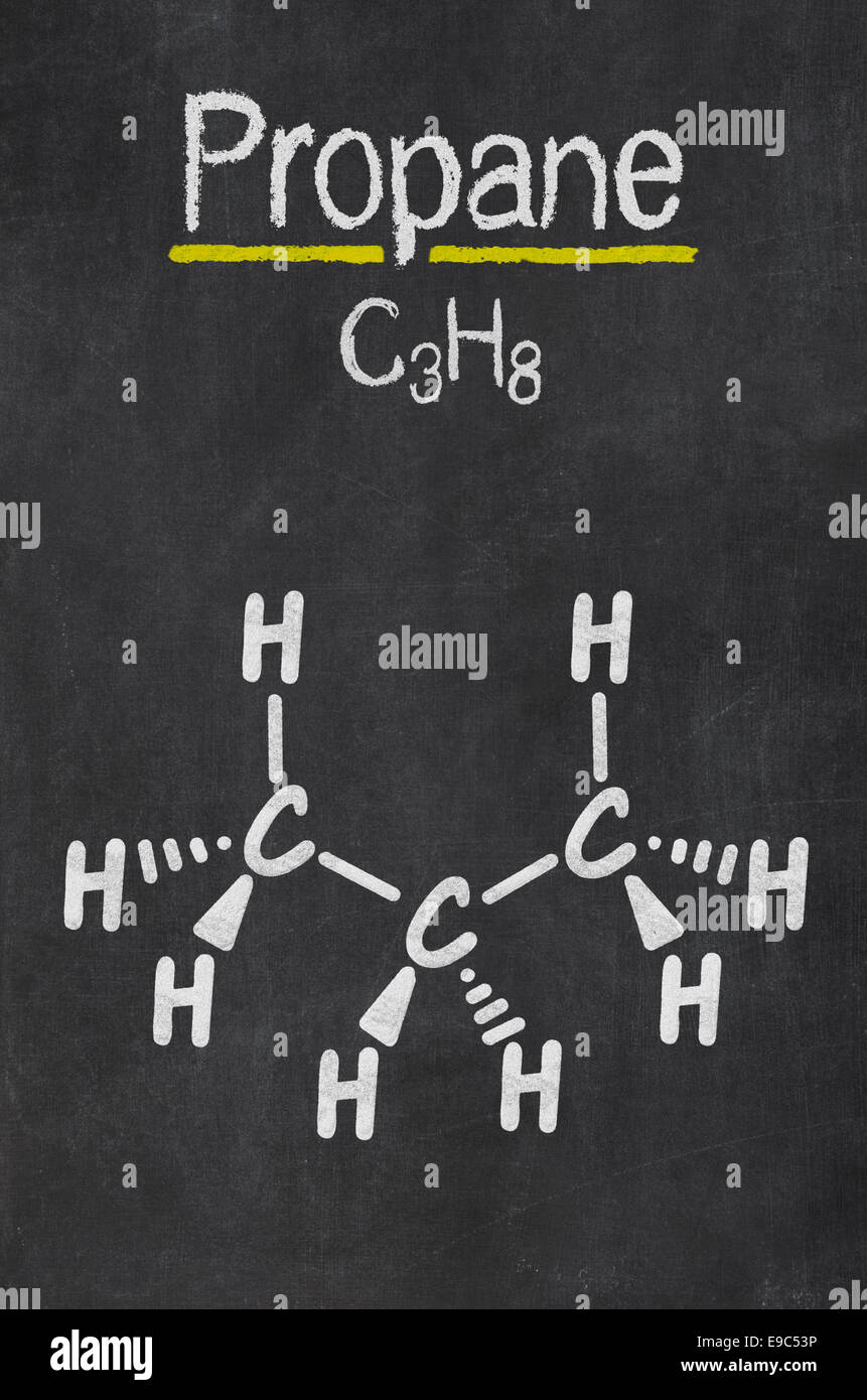 Blackboard with the chemical formula of Propane Stock Photo - Alamy