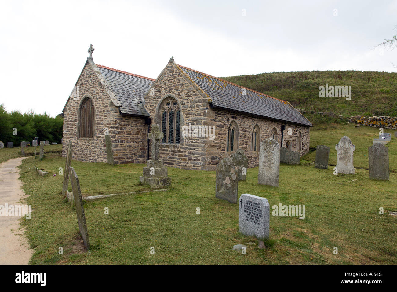 St Winwalloe church Gunwalloe Cornwall England UK also known as Church ...
