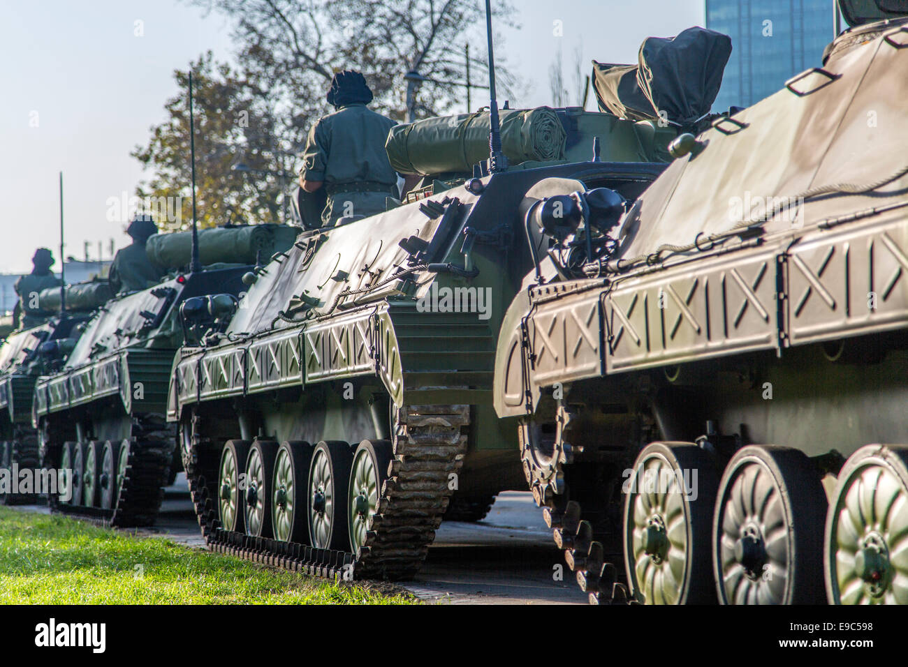 Unidentified serbian soldiers in BVP M-80A Infantry Fighting Vehicles ...