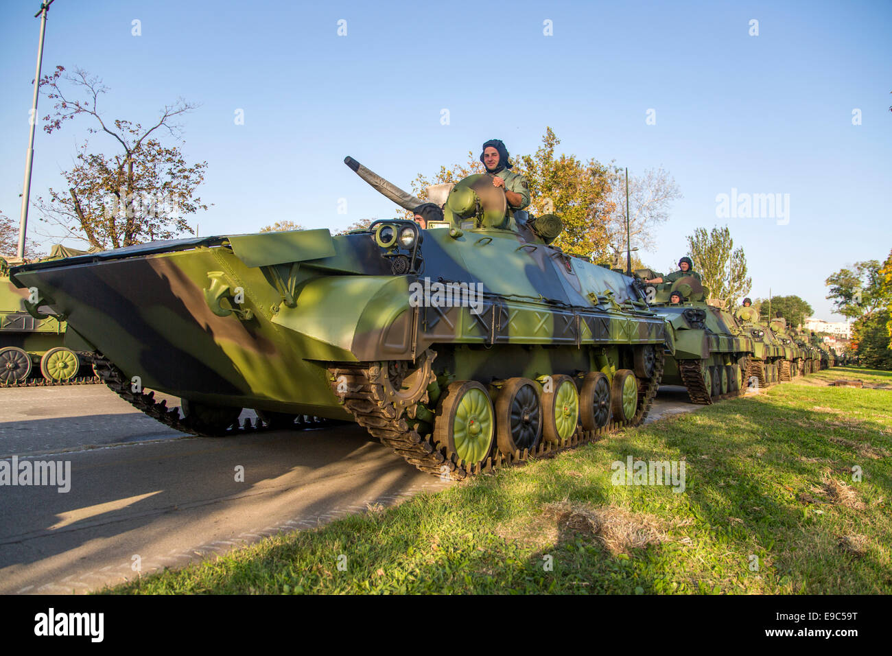 Unidentified serbian soldiers in BVP M-80A Infantry Fighting Vehicles ...