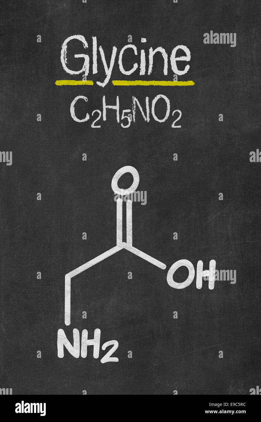 Blackboard with the chemical formula of Glycine Stock Photo - Alamy