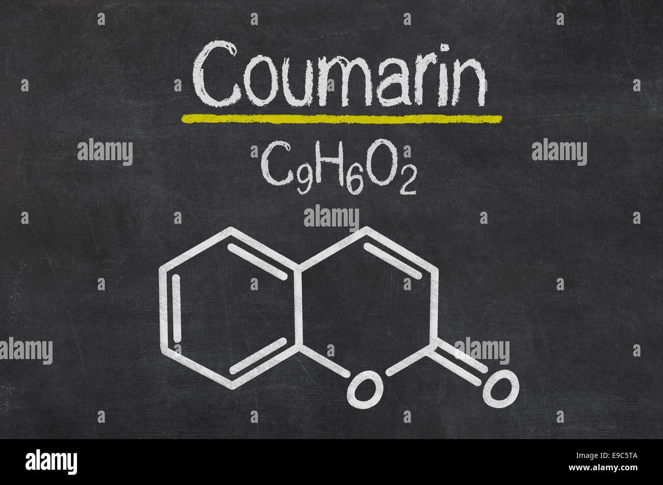 Blackboard with the chemical formula of Coumarin Stock Photo - Alamy
