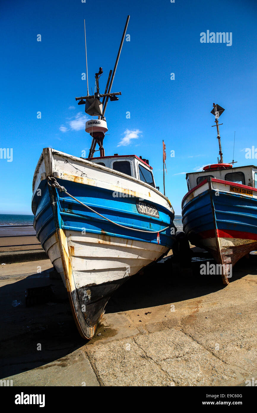 Fishing boats at Filey, Yorkshire Stock Photo - Alamy