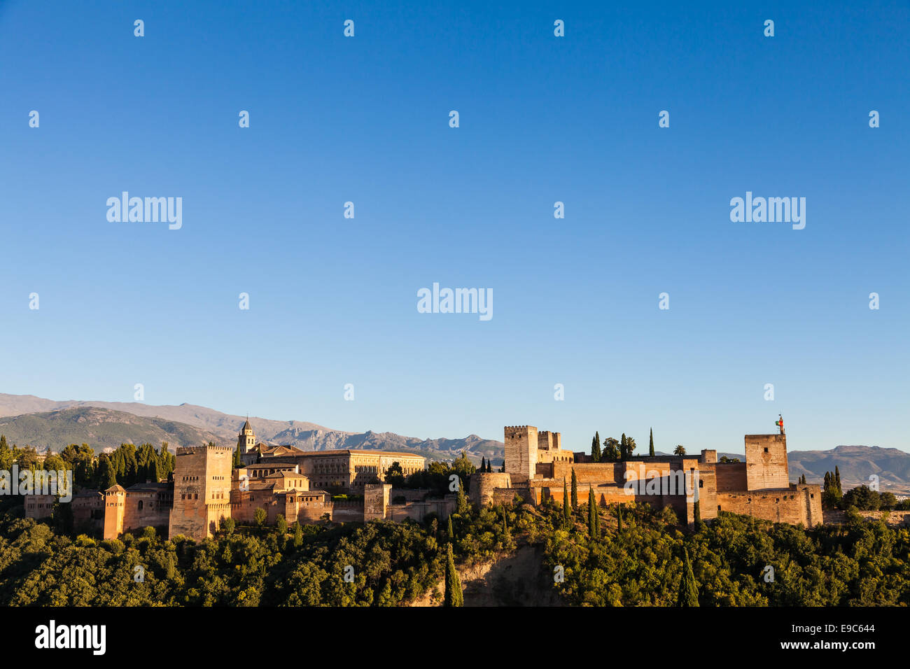 Famous Alhambra Royal Palace (UNESCO heritage) from the view point in ...