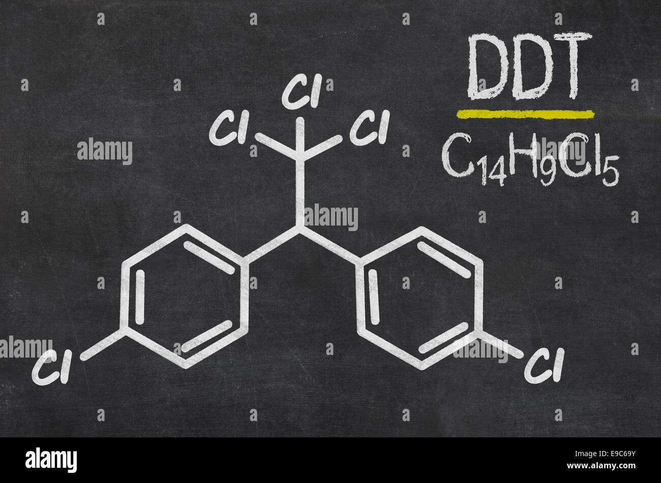 Blackboard with the chemical formula of DDT Stock Photo - Alamy