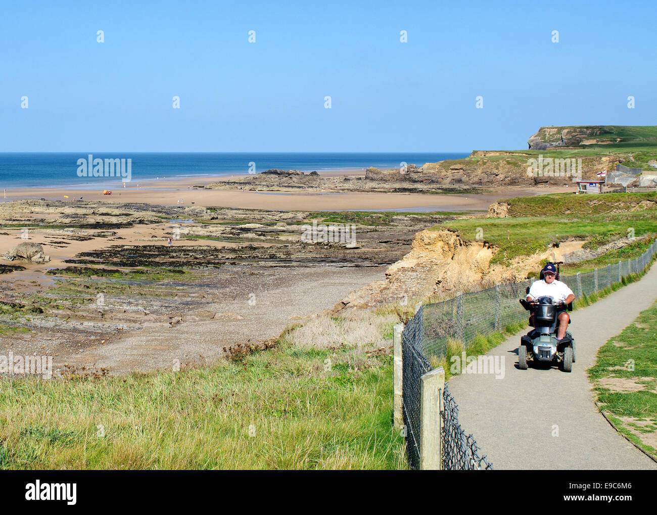 Looking towards Crooklets beach in Bude, Cornwall, UK Stock Photo - Alamy
