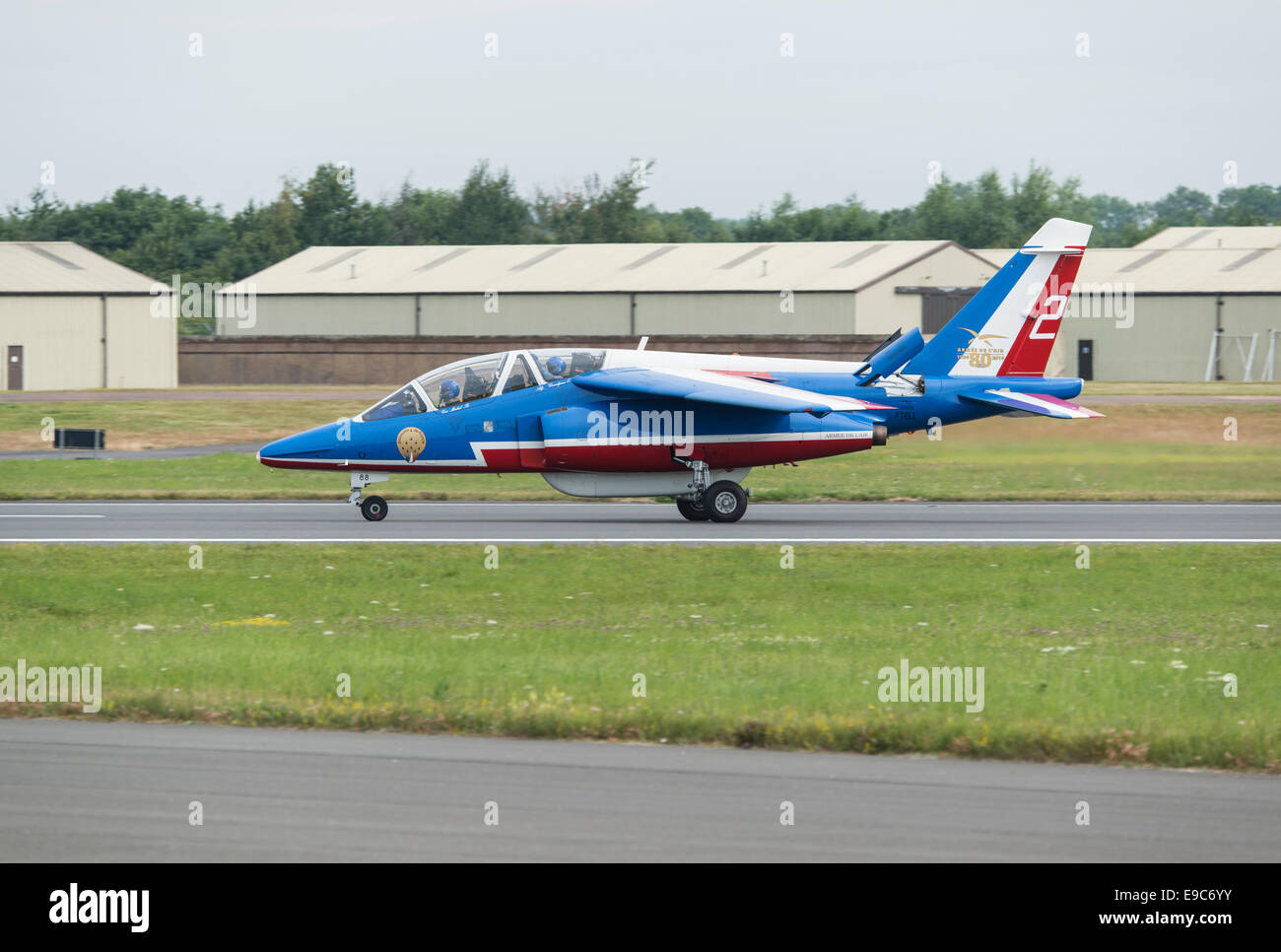 An Alpha Jet military jet of the French aerobatic display team La ...