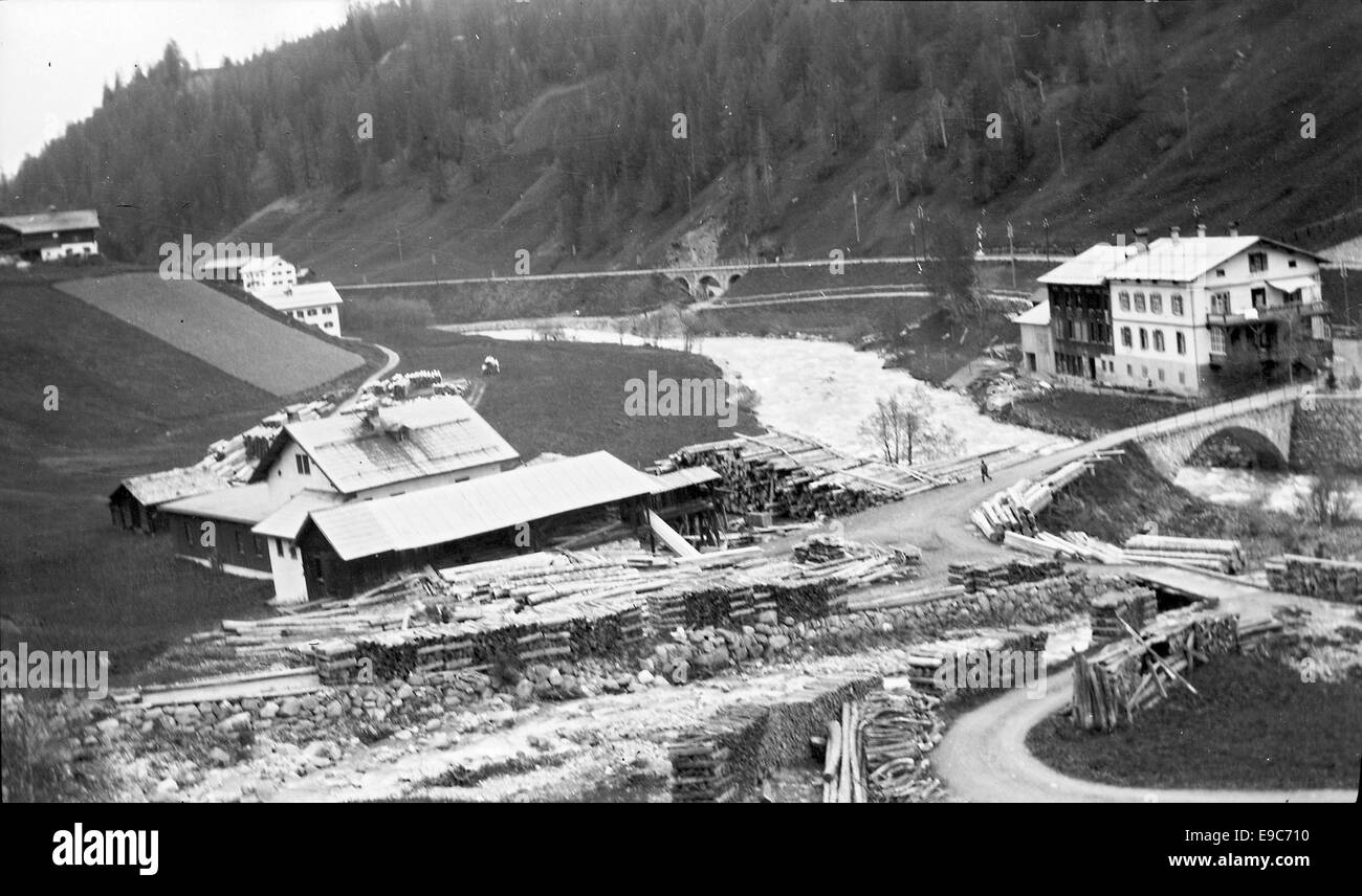 This photograph shows a lumber mill in Davos, Finland, an essential ...