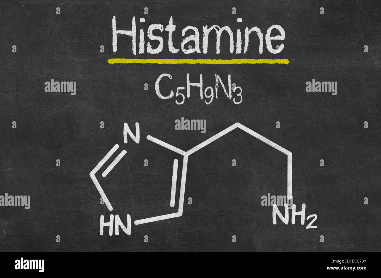 Blackboard with the chemical formula of Histamine Stock Photo - Alamy