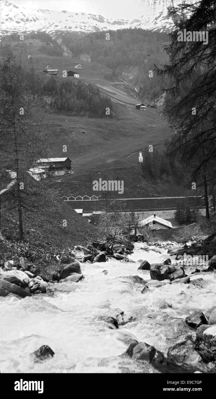 A scenic photograph of rapids flowing through the Alpine region ...