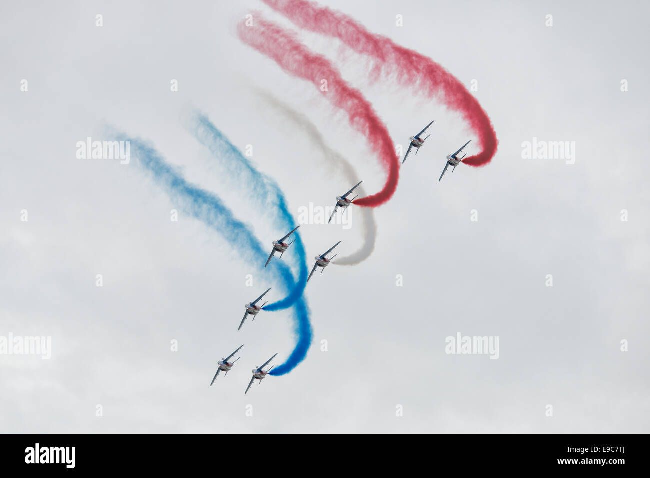Eight members of the French Air Force aerobatic display team La ...