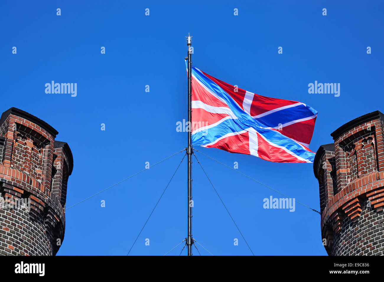 White flag with diagonal red cross hi-res stock photography and images ...