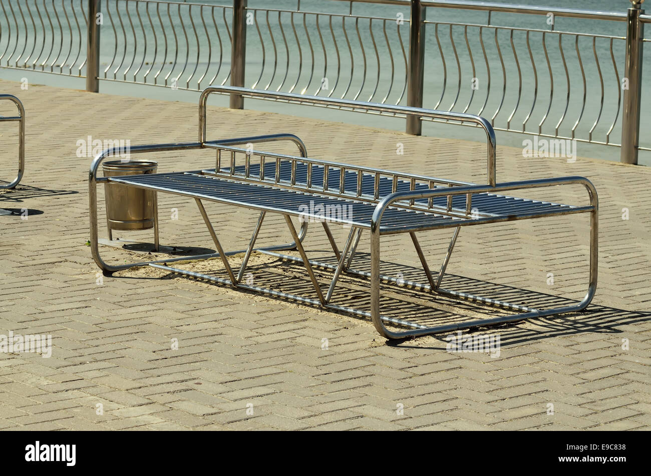 Modern style metal benches hi-res stock photography and images - Alamy