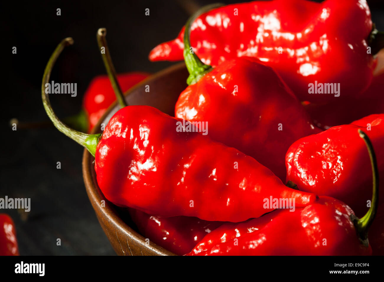 Spicy Hot Bhut Jolokia Ghost Peppers on a Background Stock Photo - Alamy