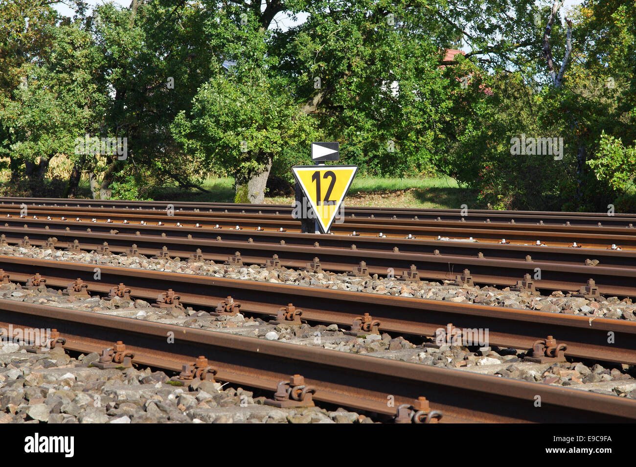 Long straight railway tracks Stock Photo - Alamy