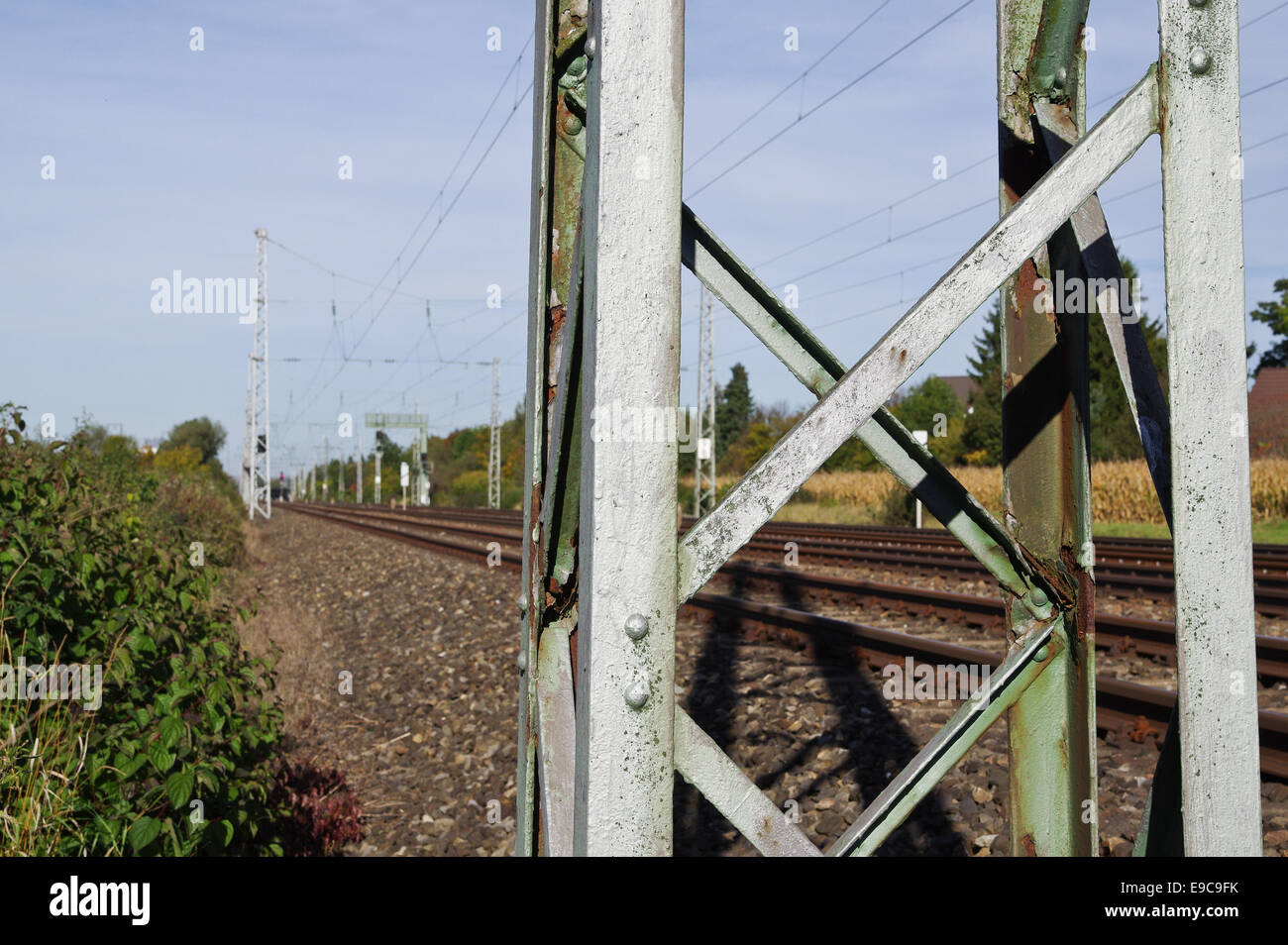 Power pole railway hi-res stock photography and images - Alamy
