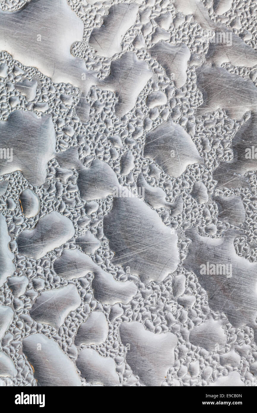 Metal surface covered in water drops bottom, closeup Stock Photo - Alamy