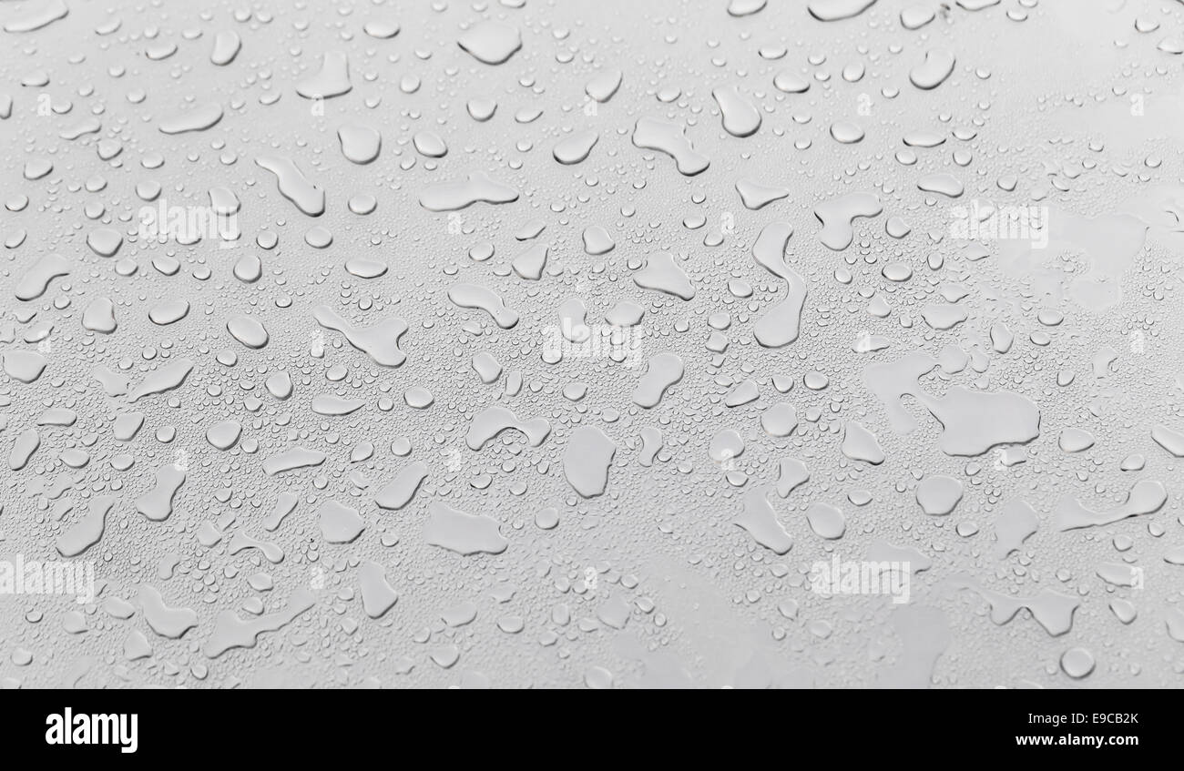 Metal surface covered in water drops bottom, closeup Stock Photo - Alamy