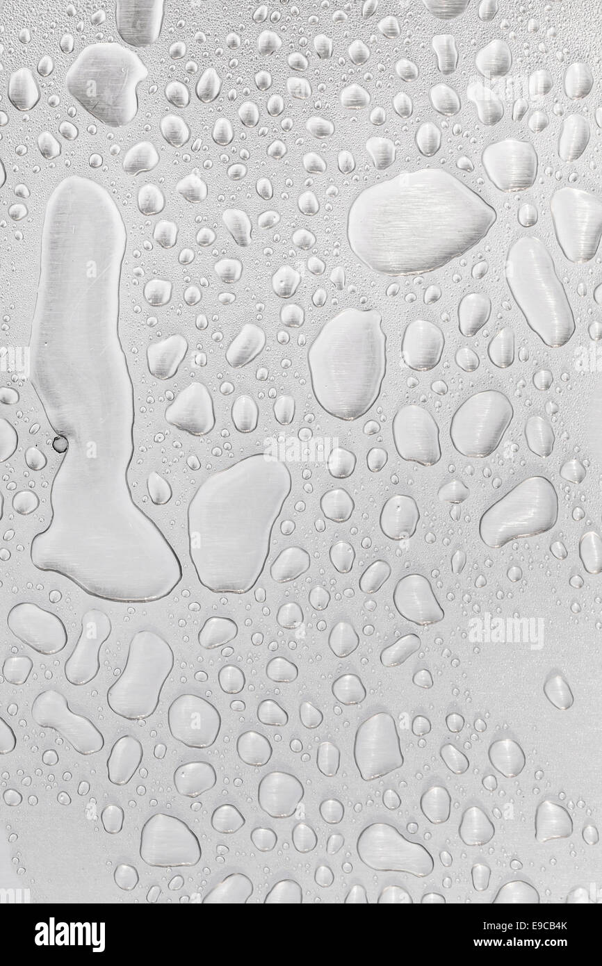 Metal surface covered in water drops bottom, closeup Stock Photo - Alamy