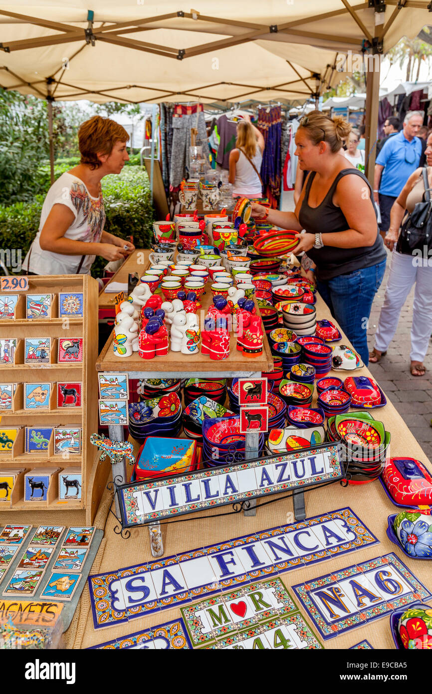 Colourful Bowls and Ceramic Items For Sale, Sunday Market, Alcudia ...