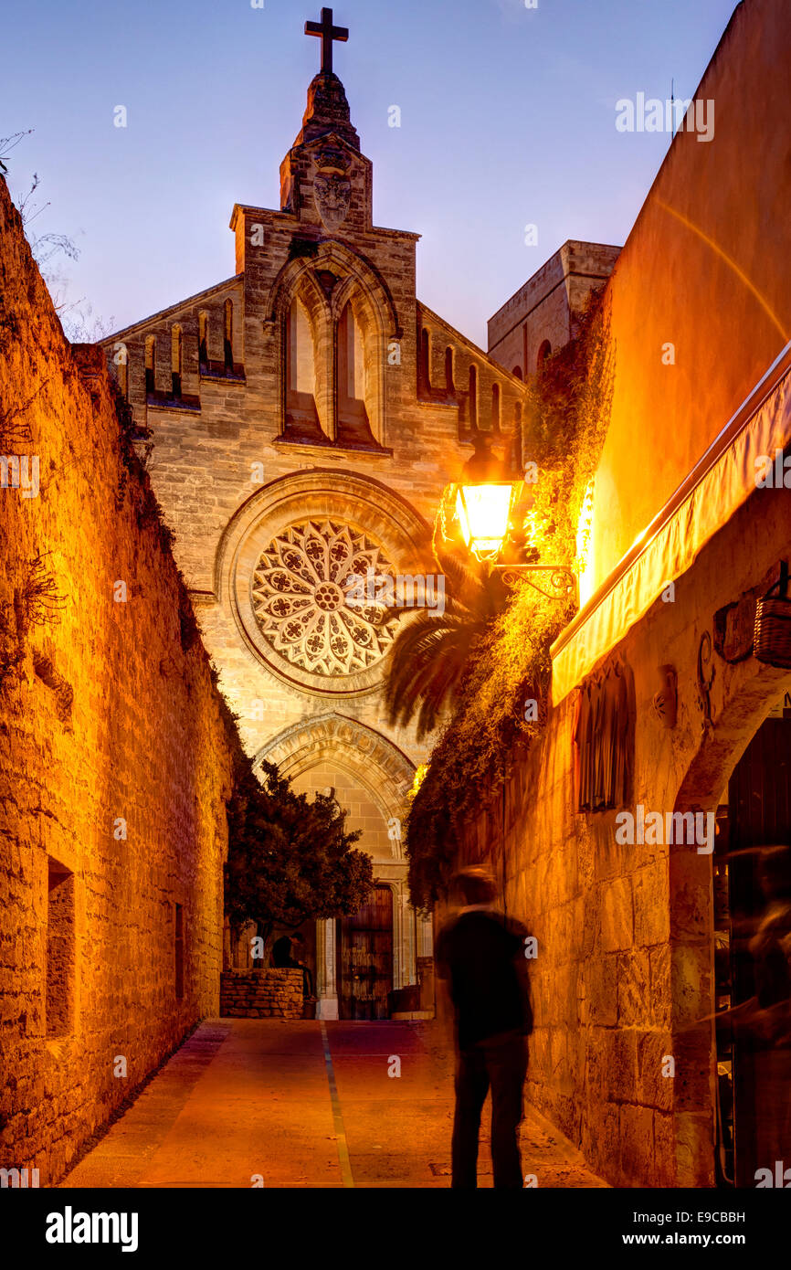 Medieval Streets and Cathedral, Alcudia Old Town, Mallorca - Spain ...