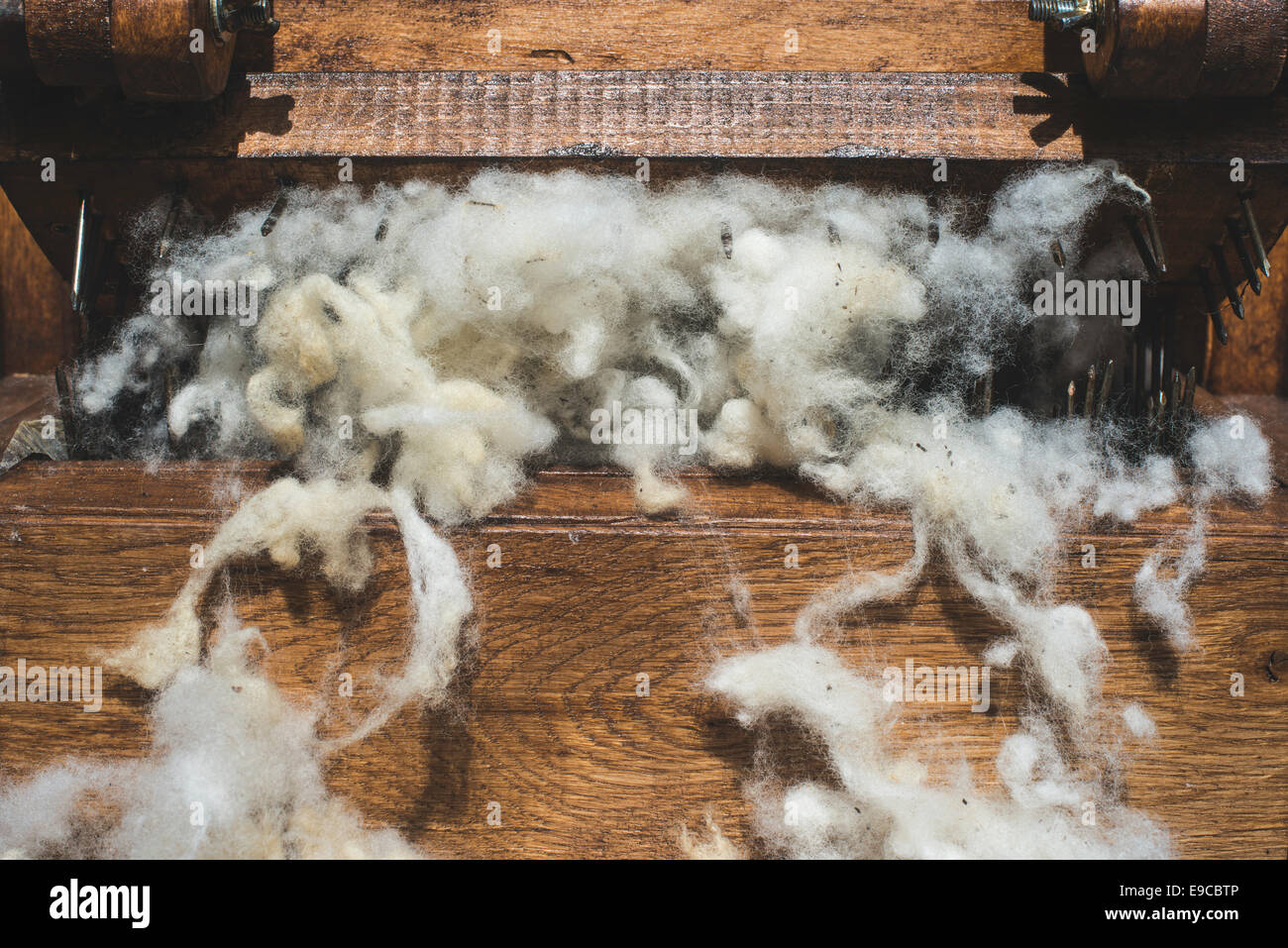 Manual processing of wool Stock Photo - Alamy