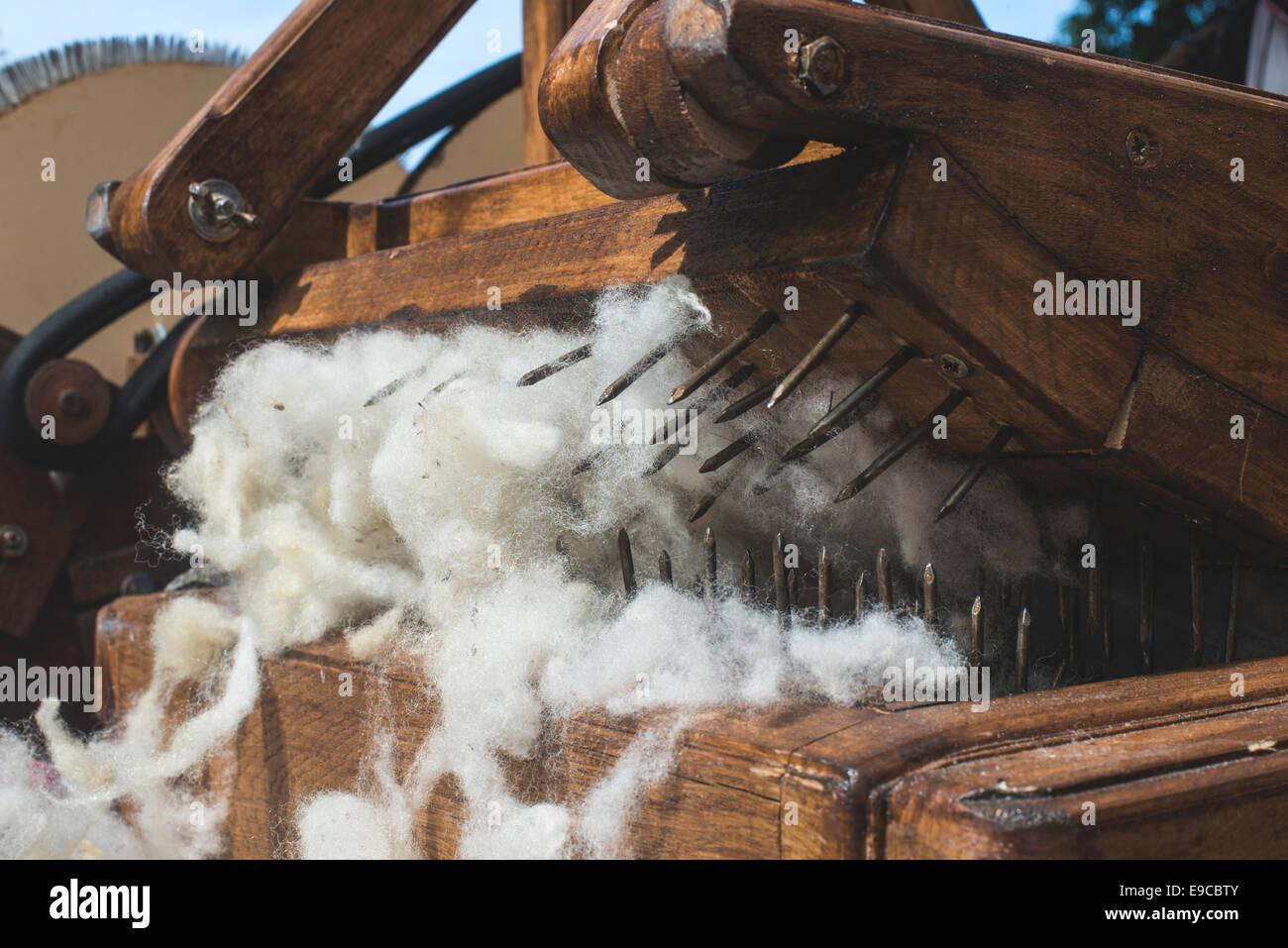 Manual processing of wool Stock Photo - Alamy