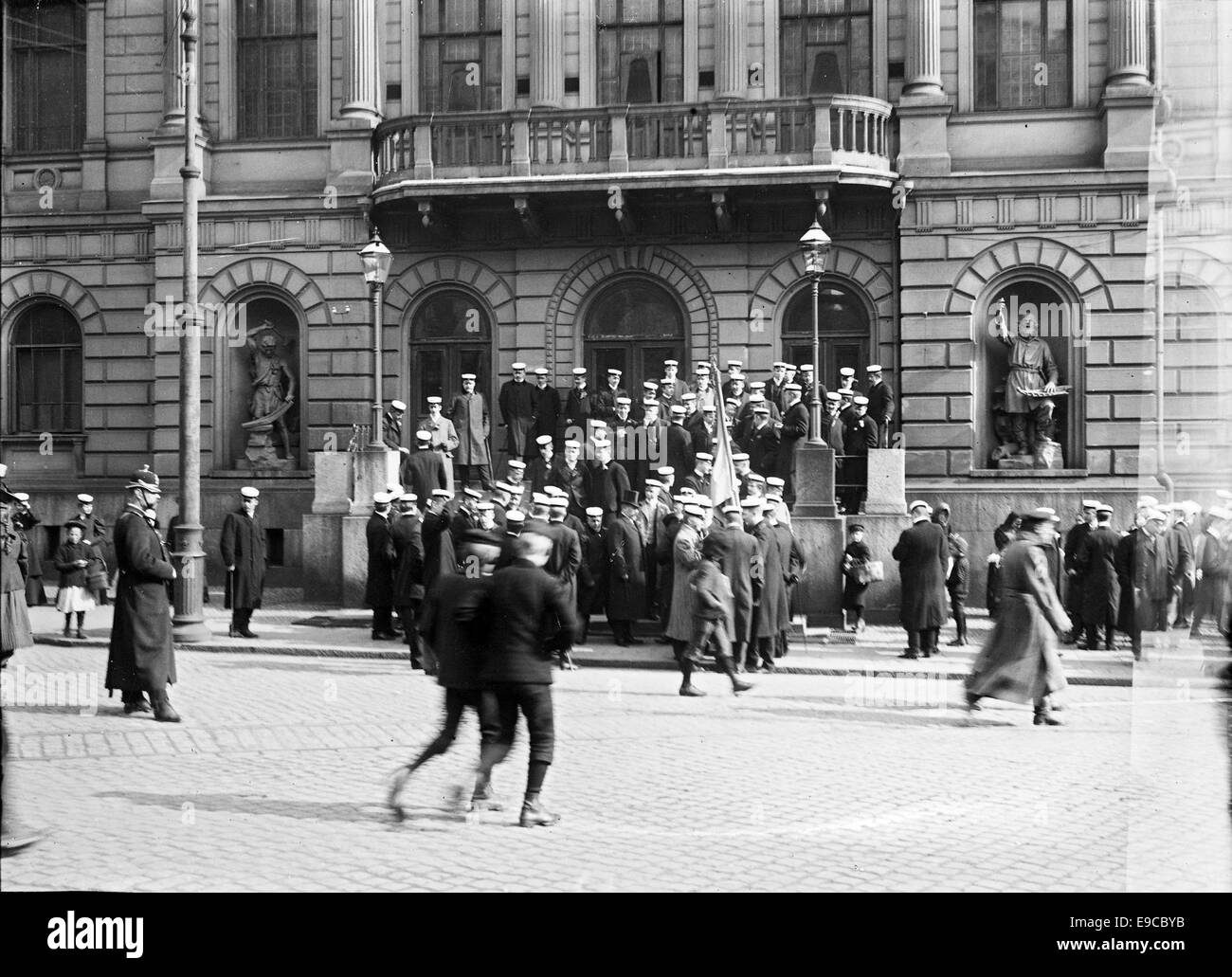 This historical photograph shows the Old Student House (Vanha ...