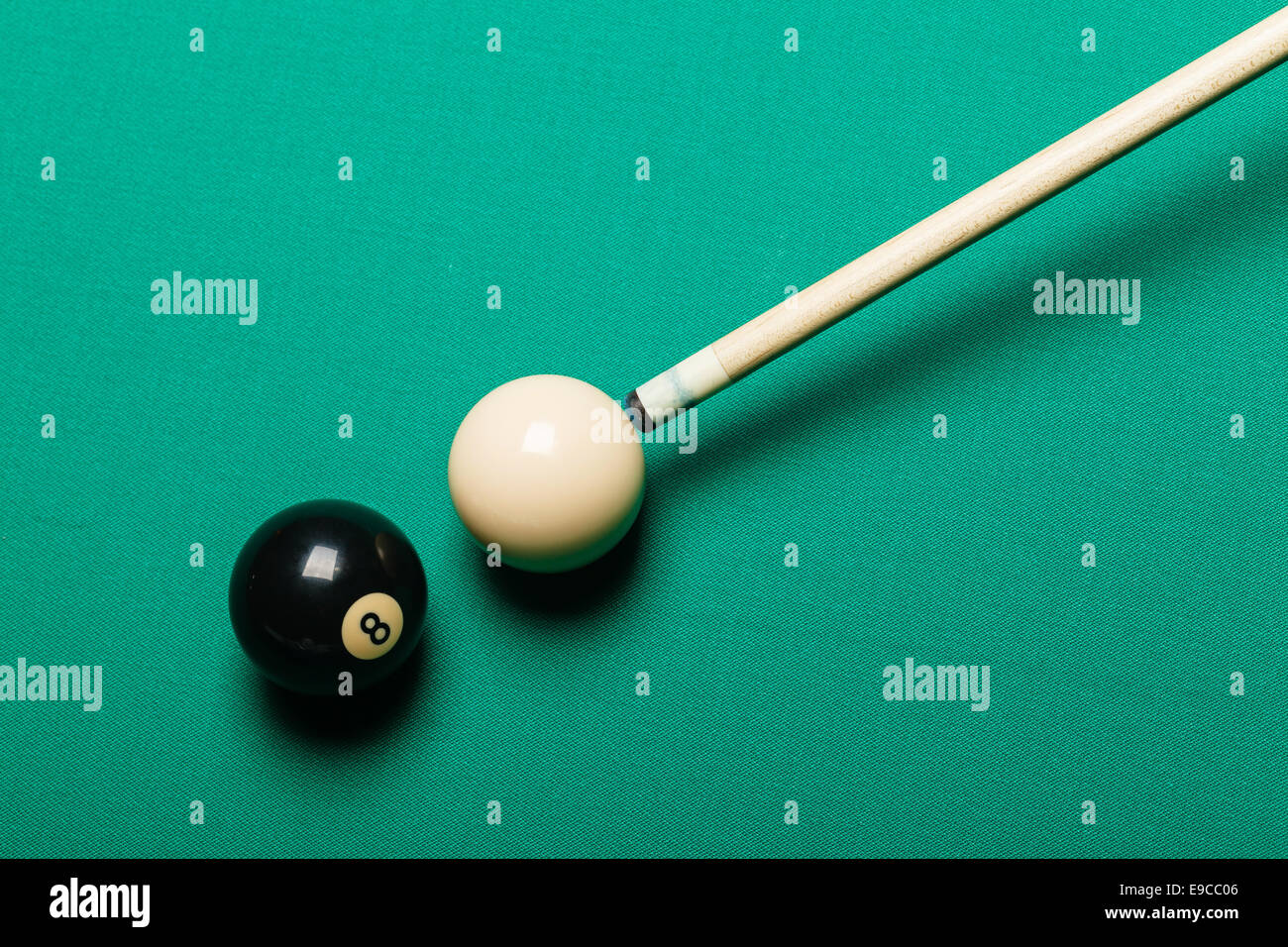Billiard balls in a pool table Stock Photo - Alamy