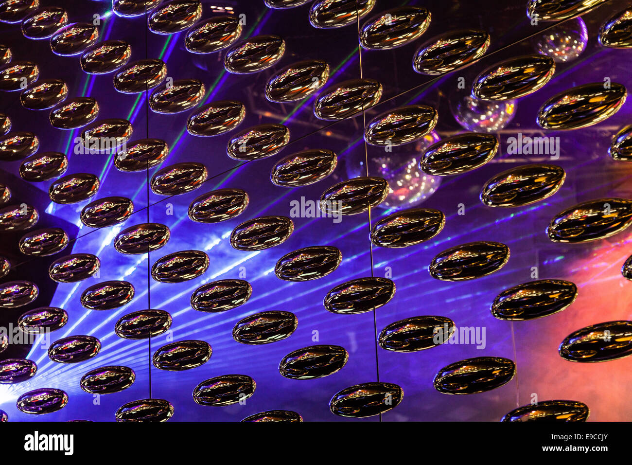 Real metal rolling oval mirrored light as abstract background Stock ...