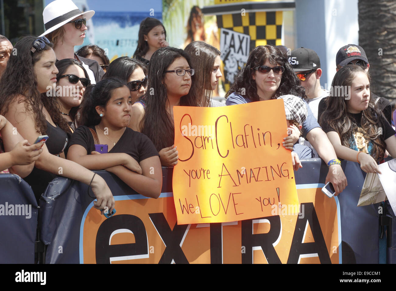 Sam Claflin on entertainment show EXTRA TV at Universal City Where ...