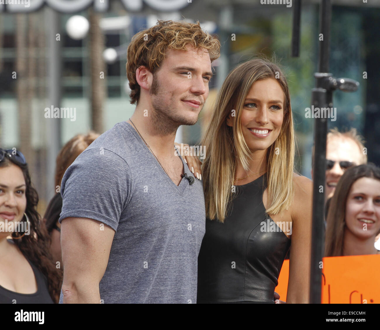 Sam Claflin on entertainment show EXTRA TV at Universal City Featuring ...