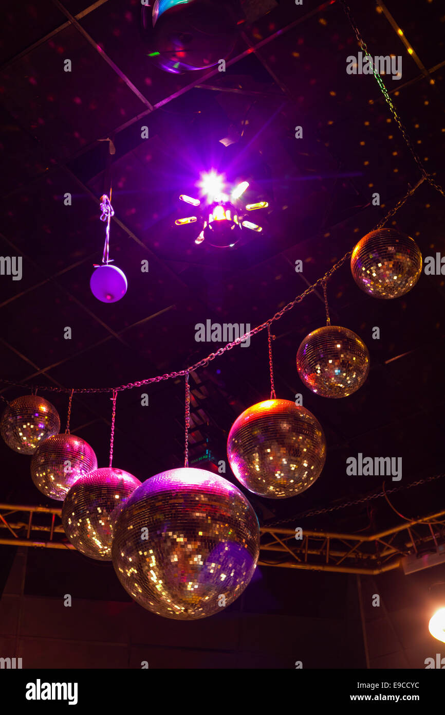 Disco light show, Stage lights with laser Stock Photo - Alamy