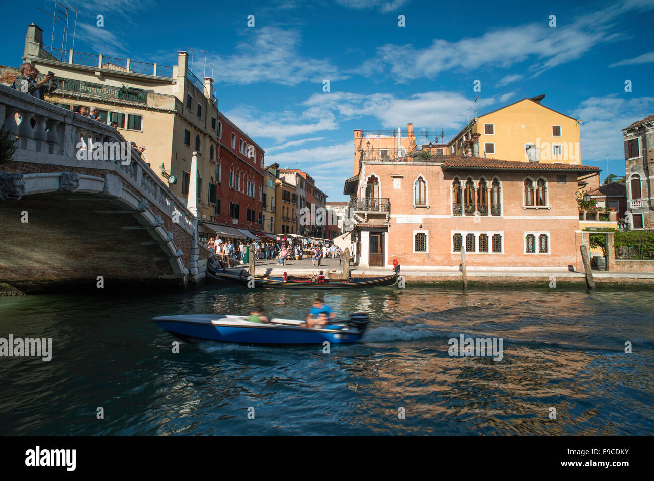 Canal in Venice. Blue sky Stock Photo - Alamy